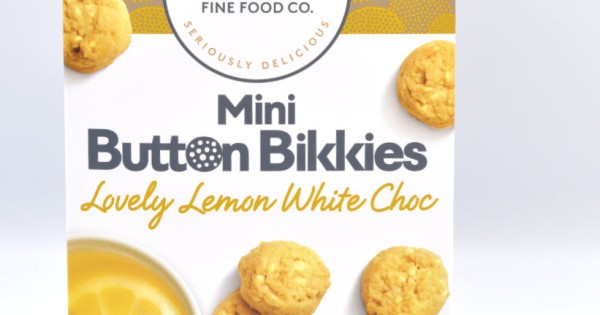 Charlie's Fine Food Co. Lovely Lemon White Choc Mini Button Bikkies (110 g)